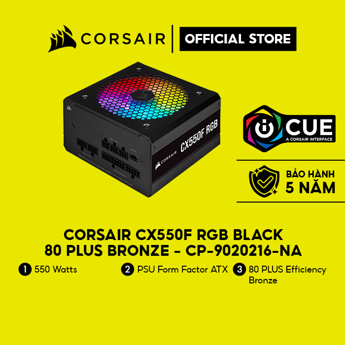 Nguồn máy tính Corsair CX550F RGB Black 80 Plus Bronze - Full Modular ...