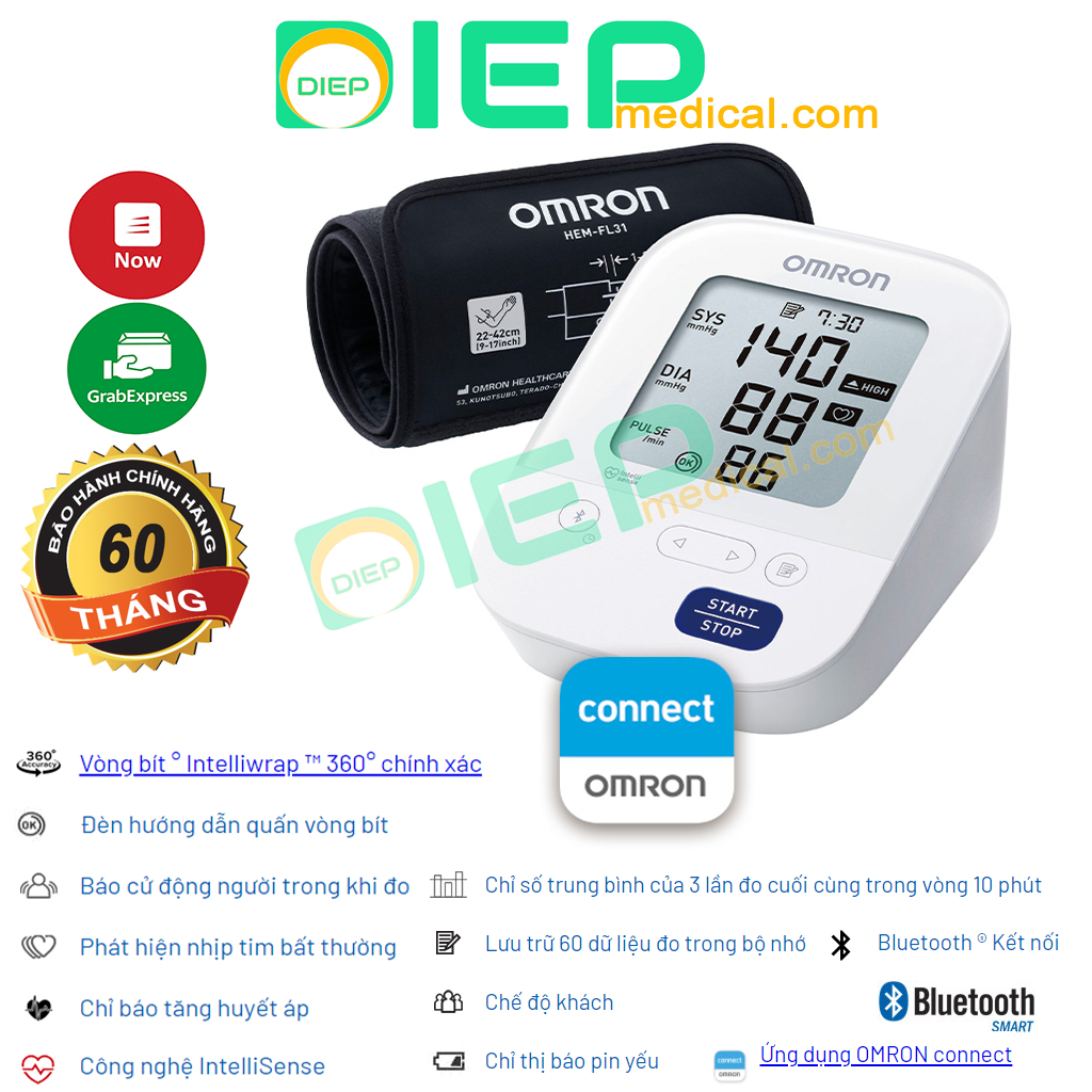 OMRON HEM-7156T - Máy đo huyết áp 7156 T, đo bắp tay tự động, vòng bít ...