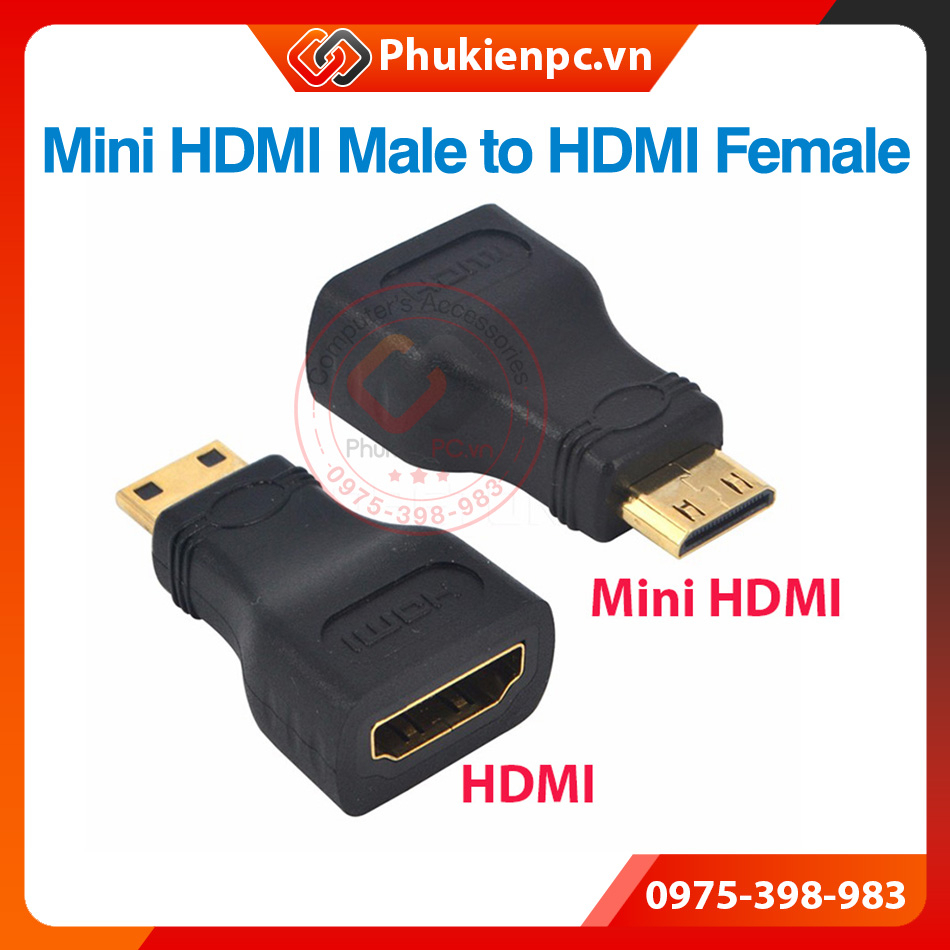 Đầu chuyển đổi Mini HDMI Male sang HDMI Female cho máy ảnh, máy quay ...