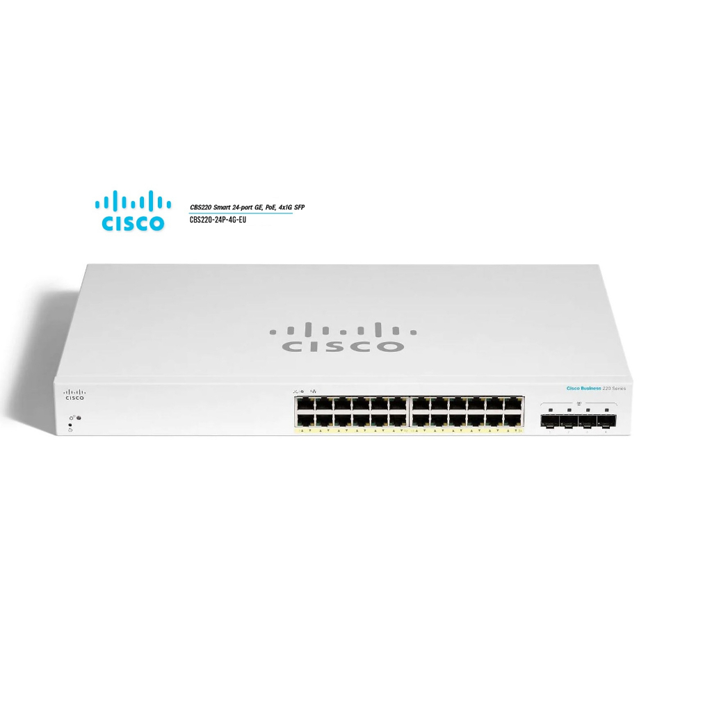 Switch Cisco Business CBS220-24P-4G-EU 24 Ports Gigabit, 4 cổng SFP ...
