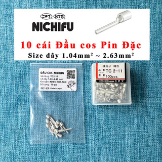(1 gói 10 cái) Đầu cos kim Pin đặc trần Nichifu TC1.25 TC2 TC3.5 TC5.5 ...