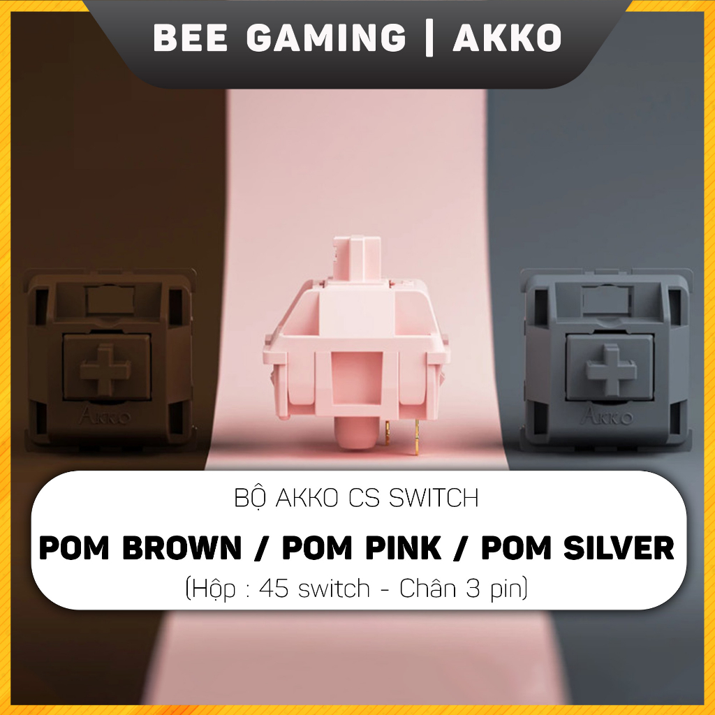 Bộ AKKO CS Switch - POM Brown / POM Pink / POM Silver (Hộp chứa 45 ...