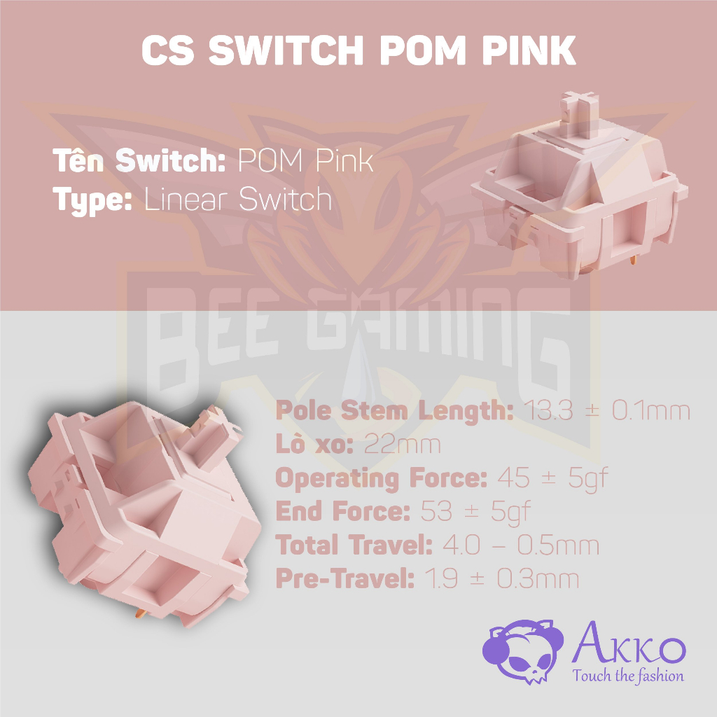 Bộ AKKO CS Switch - POM Brown / POM Pink / POM Silver (Hộp chứa 45 ...