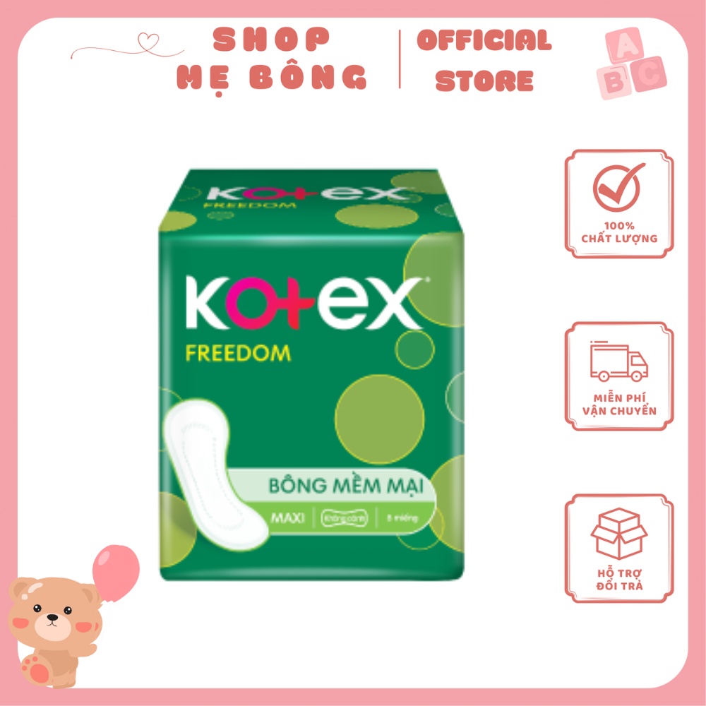 [Gói 8 miếng] Băng Vệ Sinh Kotex Freedom Maxi không Cánh Mặt Bông 23cm ...