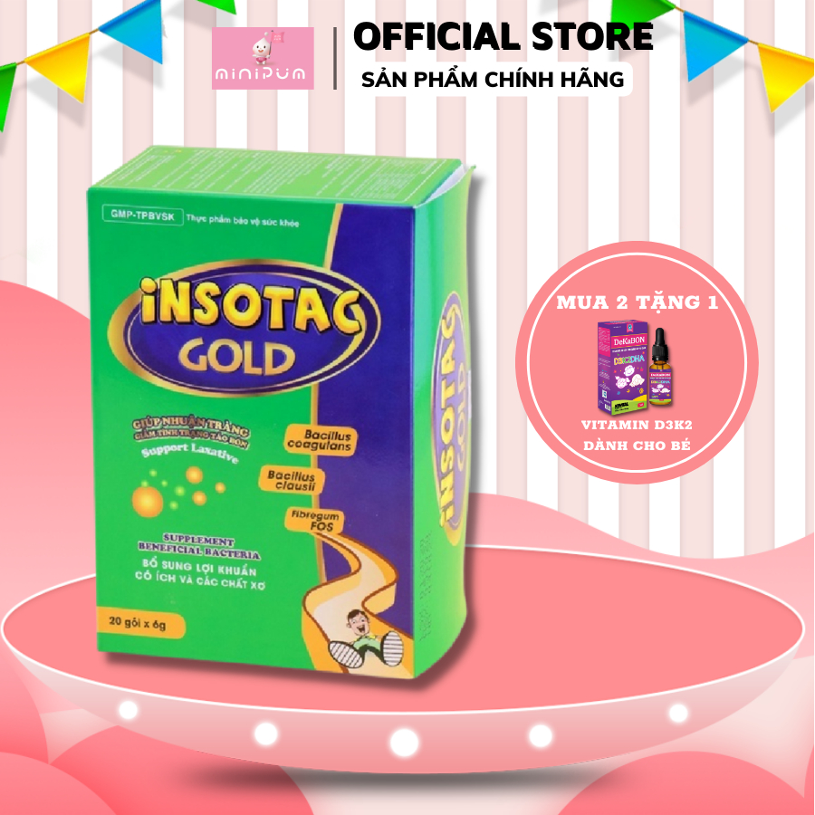 Men vi sinh INSOTAC GOLD hộp 200gr giúp bổ sung lơi khuẩn, men tiêu hóa ...