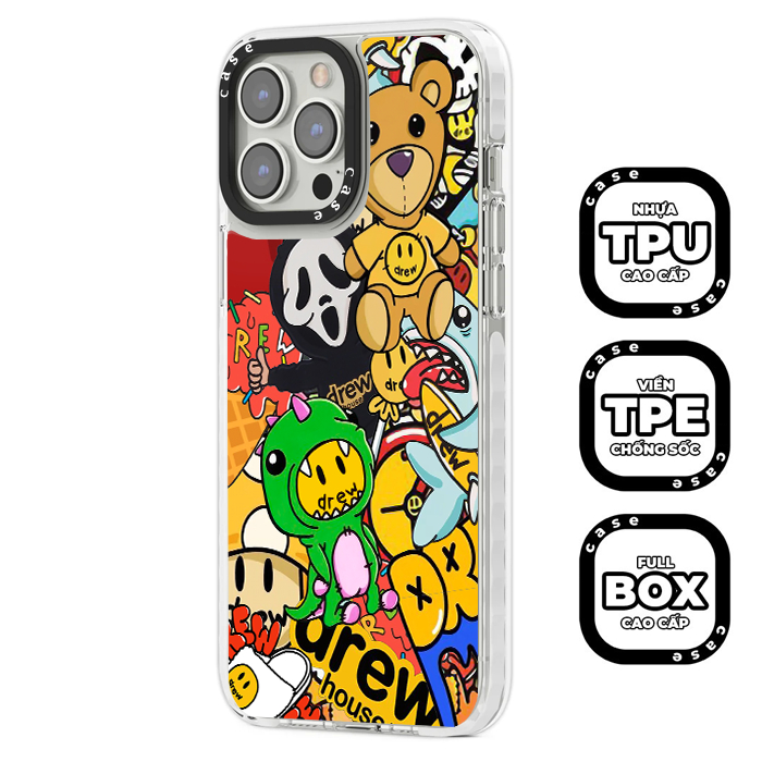 Ốp Iphone Chống Sốc Trong Drew Stickers iphone 11 11 Pro Max 12 12 Pro ...