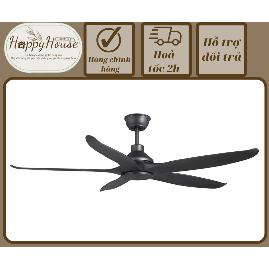 Quạt Trần Benny Amore Enterno BF-C54HE, đen Cafe / trắng ngà, 38W, Remote, 270m3/phút, 5 Cánh ...