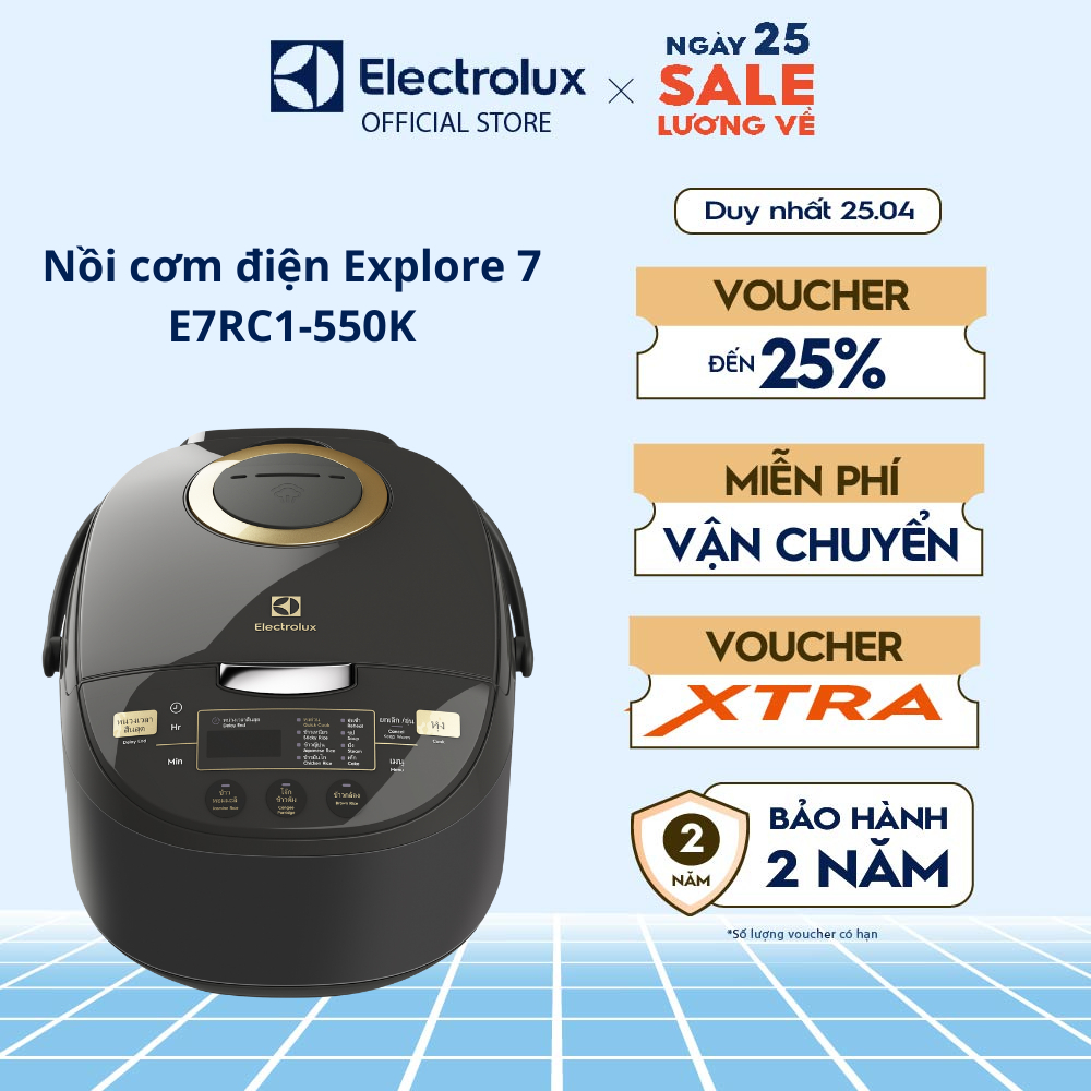 Nồi cơm điện Electrolux Explore 7 E7RC1-550K - Van thoát hơi giữ độ sôi ...