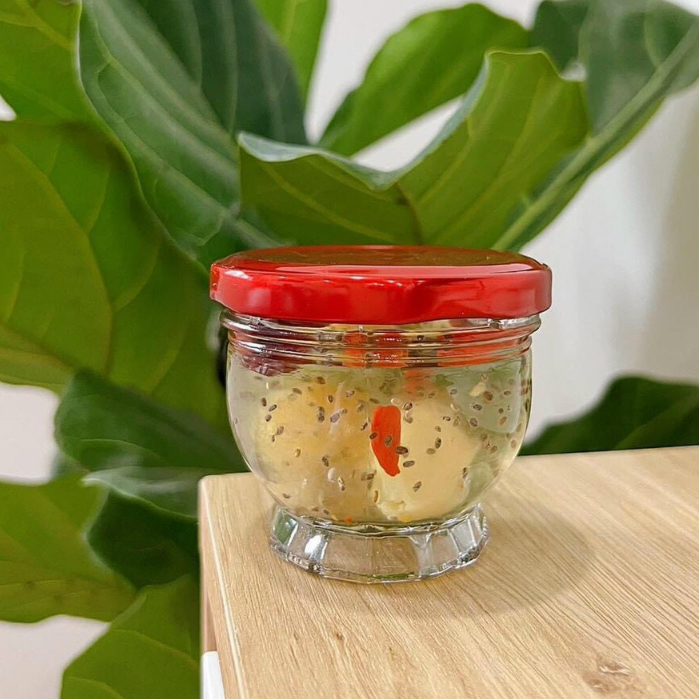 Hũ Thủy Tinh Chưng Yến Sen Lùn, Sen Bầu, Sen Bát Nắp Đỏ 75ml, 100ml ...