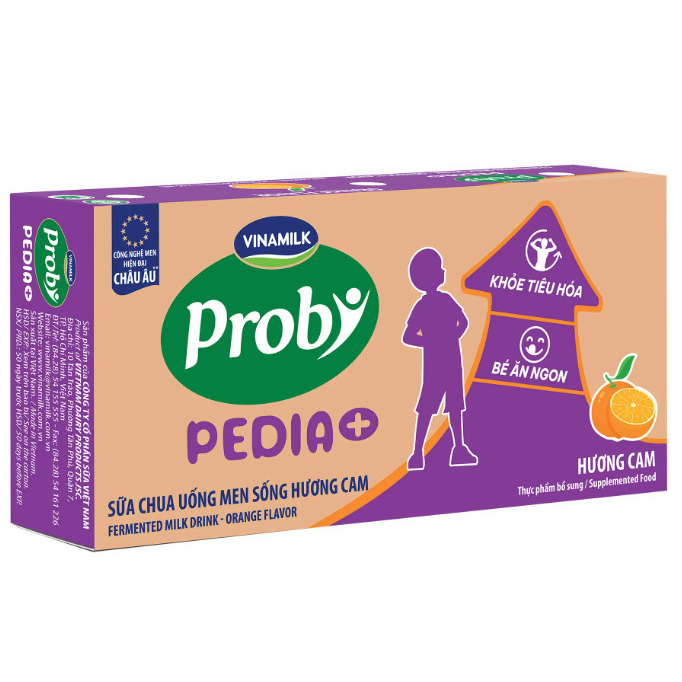 THÙNG 50 CHAI SỮA CHUA UỐNG PROBI PEDIA VỊ CAM - LỐC 5 CHAI 65ML ...