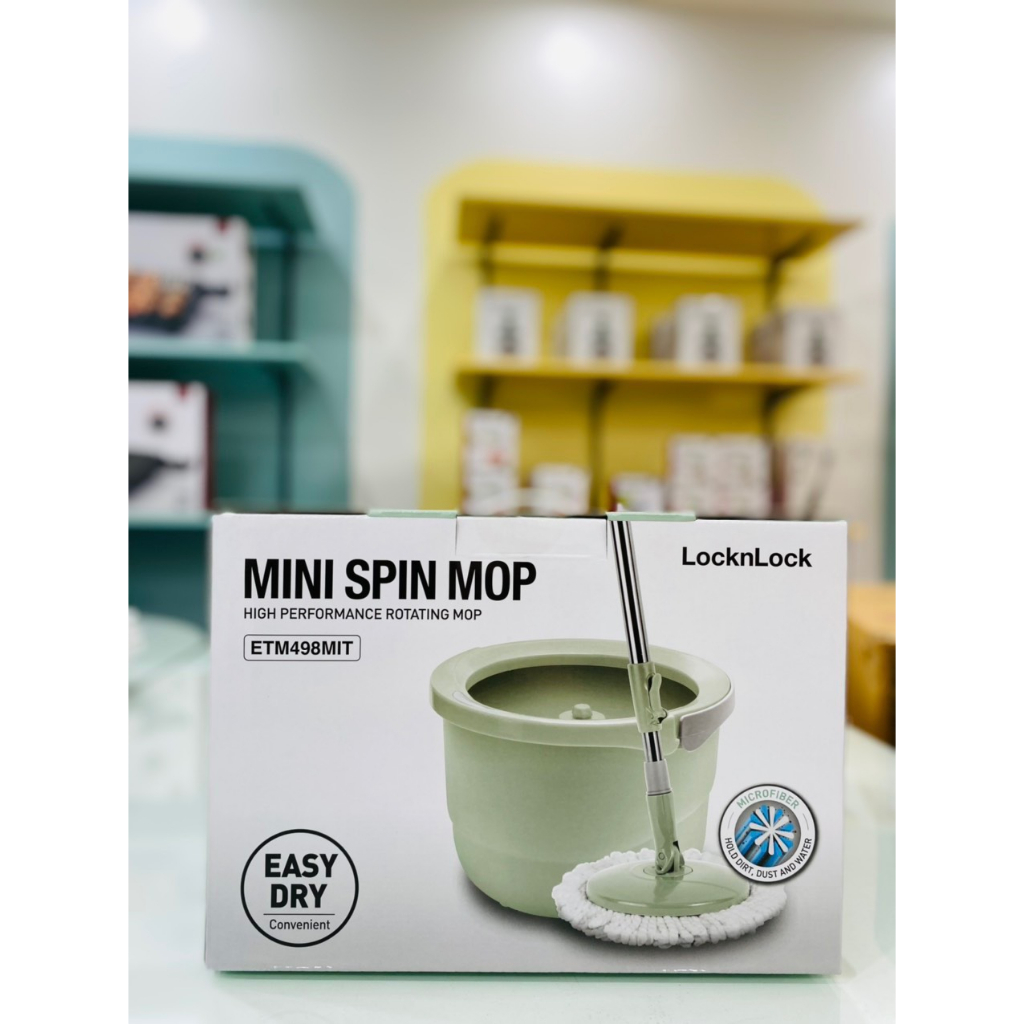 Cây lau nhà, Bộ lau nhà Lock&Lock mini Spin mop ETM498 - KÈM 2 BÔNG LAU ...