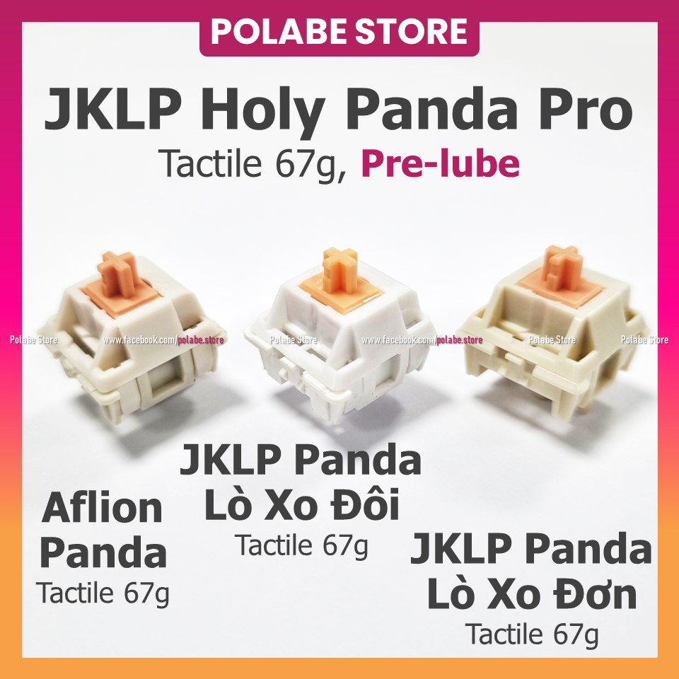 JKLP HOLY PANDA Pro tactile switch Công tắc bàn phím cơ prelube mượt ...