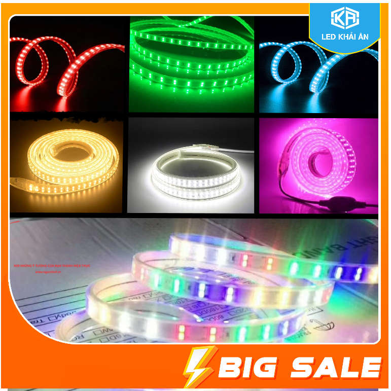 Đèn Led 220V 10m Dây Led Đôi 2835 Khải Ân Tặng Kèm Dây Nguồn Chống Nước ...