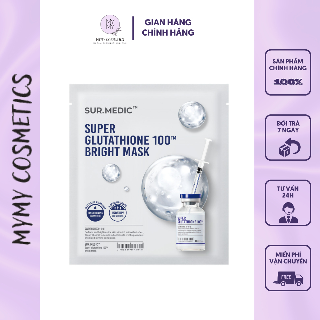 Mặt Nạ Dưỡng Trắng Sur.Medic Bright Glutathione Mask 30g | Shopee Việt Nam