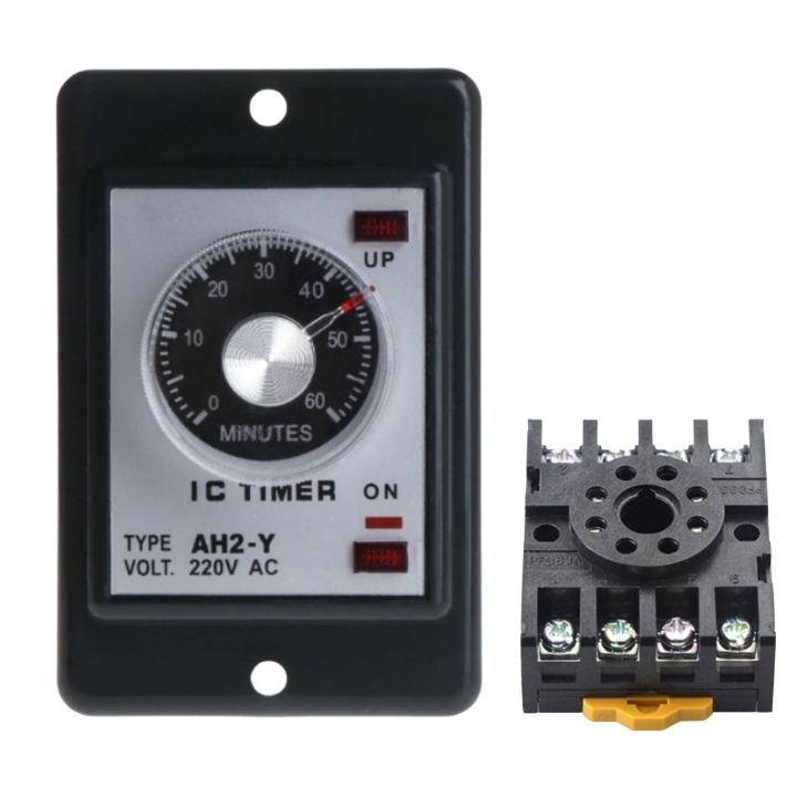 Bộ công tắc thời gian AH2-Y cái tai lắp ngoài tủ điện, timer hẹn giờ ON ...