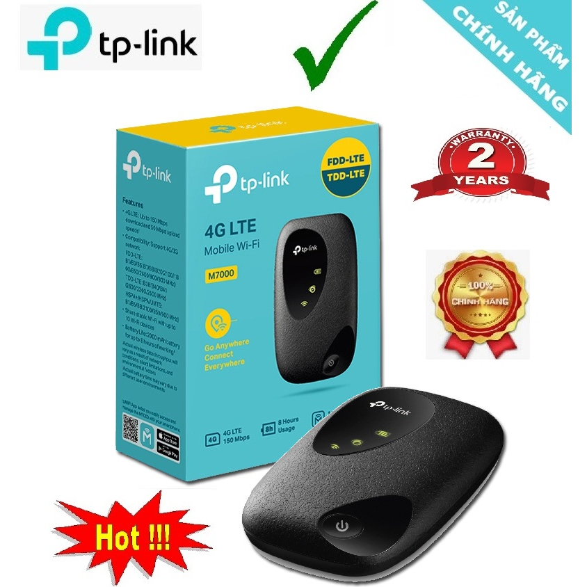 Bộ Phát WiFi Di Động 4G TPLink M7000 LTE 150Mbps | Shopee Việt Nam