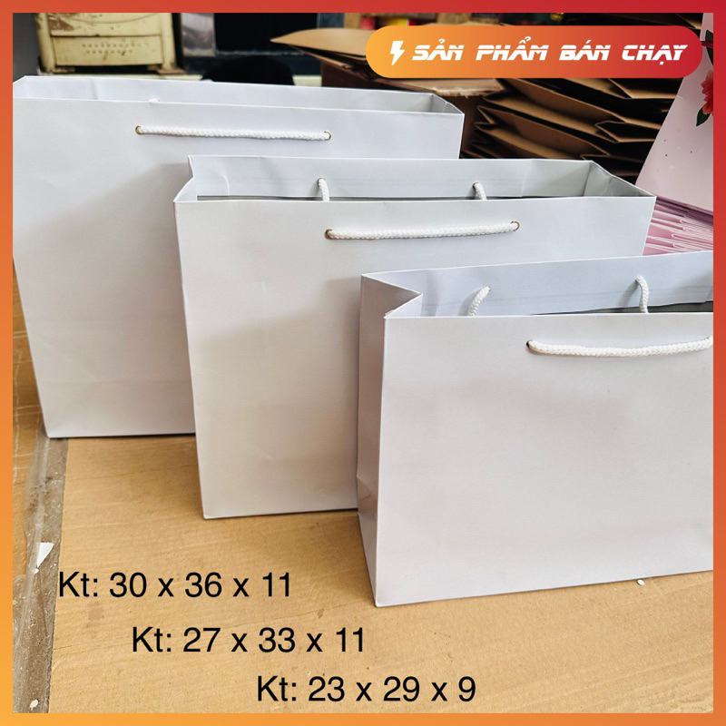 10c Túi giấy đựng giày - giấy màu trắng - túi đựng quà - túi giấy trắng ...