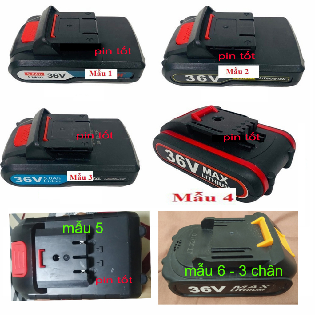 Pin đóng sẵn máy khoan pin 21v 26v 48v 72v các loại pin 5 cell | Shopee ...