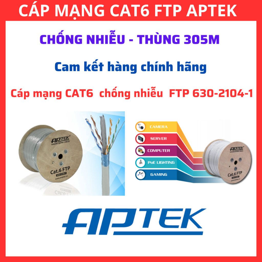 Cáp mạng Cat6 FTP Aptek 630-2104-1 | Shopee Việt Nam
