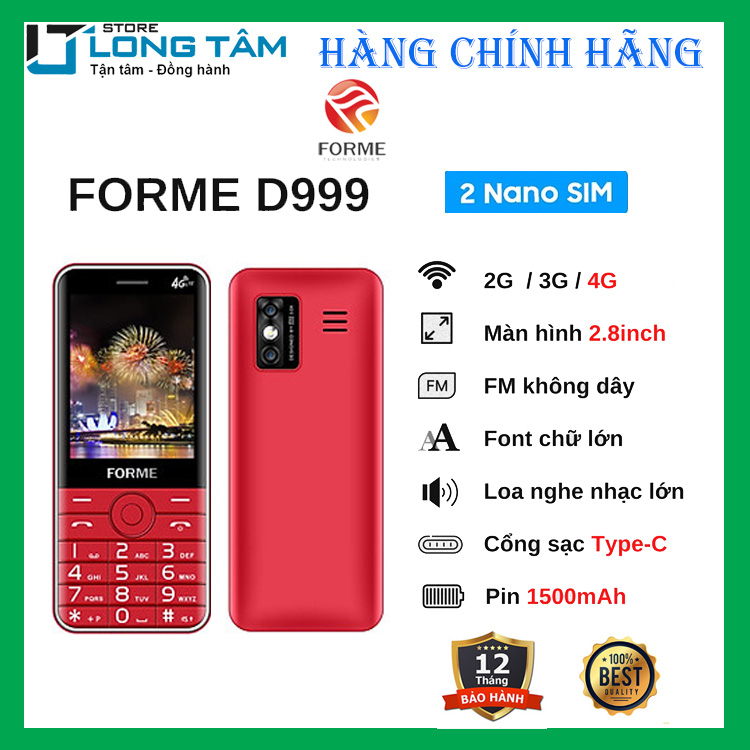 Điện Thoại Di Động Forme D999 4G - Hàng Chính Hãng | Shopee Việt Nam