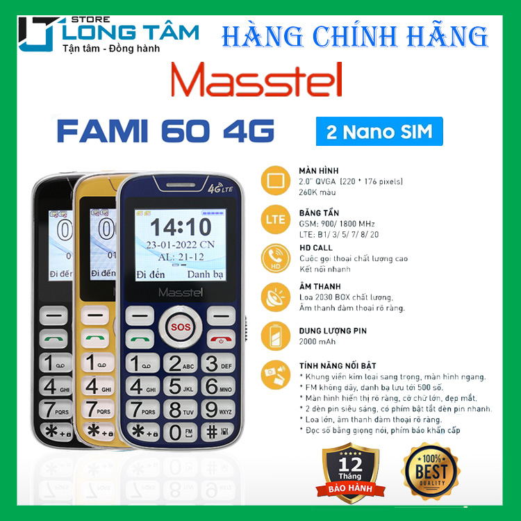Điện thoại người già Masstel Fami 60 - Hàng chính hãng | Shopee Việt Nam