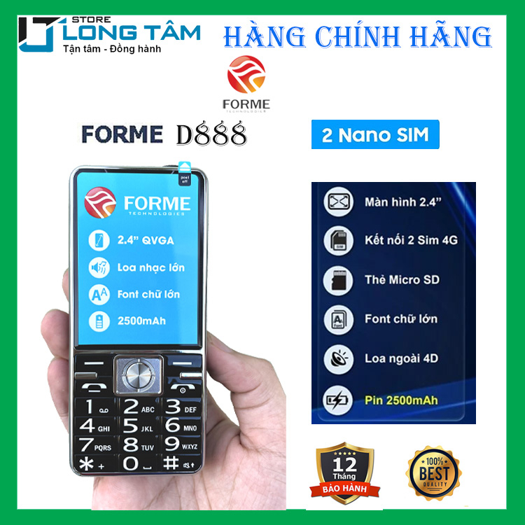 Điện thoại Forme D888 4G - Hàng chính hãng | Shopee Việt Nam