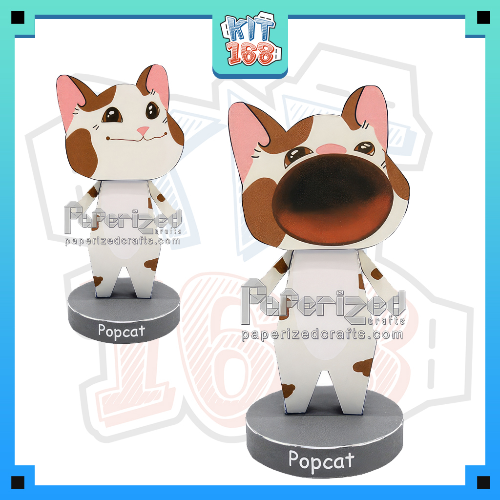 Mô hình giấy động vật Chibi Popcat Mèo | Shopee Việt Nam