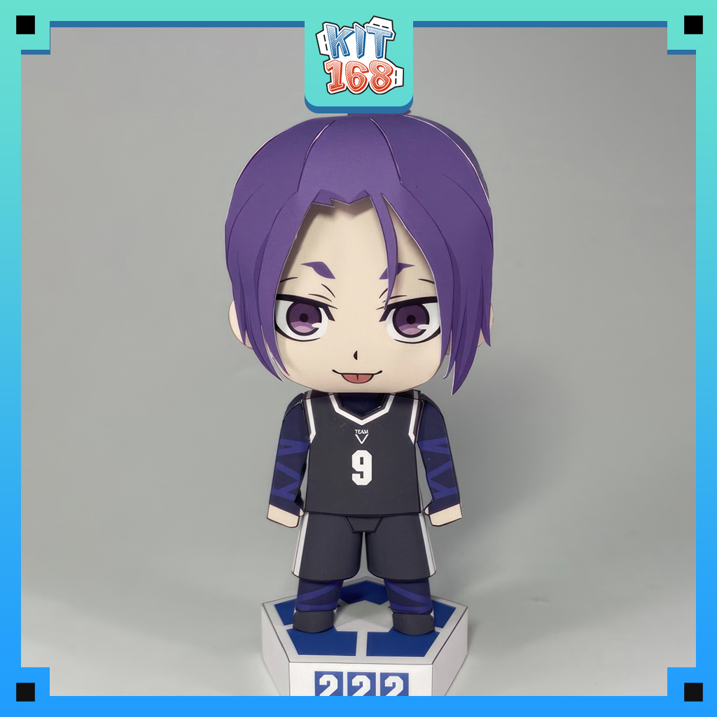 Mô hình giấy Anime Game Chibi Reo Mikage - Blue Lock + kit hộp trang ...