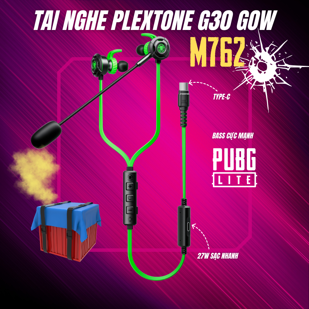 Tai nghe plextone G30 GOW M762 typeC, tích hợp cổng sạc nhanh 27W, vừa ...