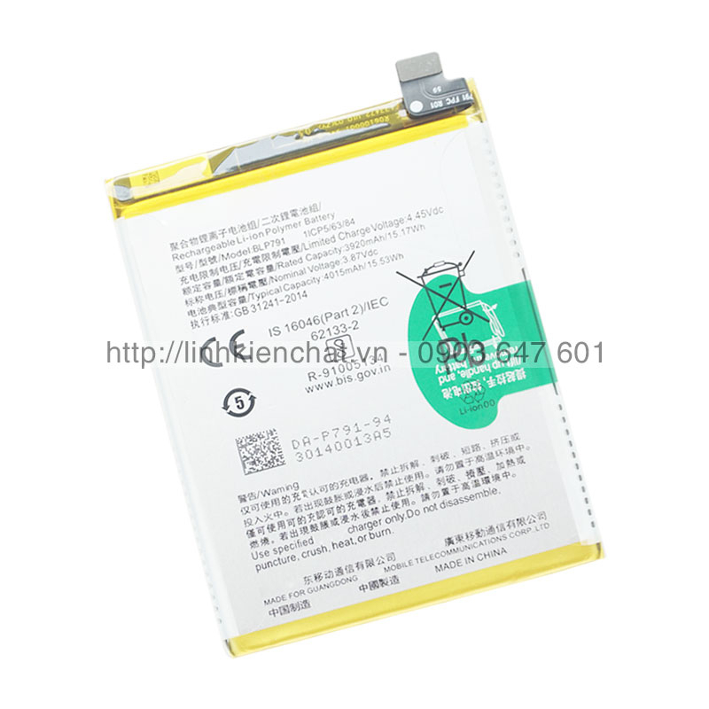 Pin dùng cho điện thoại Oppo BLP791 / A73 2020 / CPH2095 / Reno4 ...
