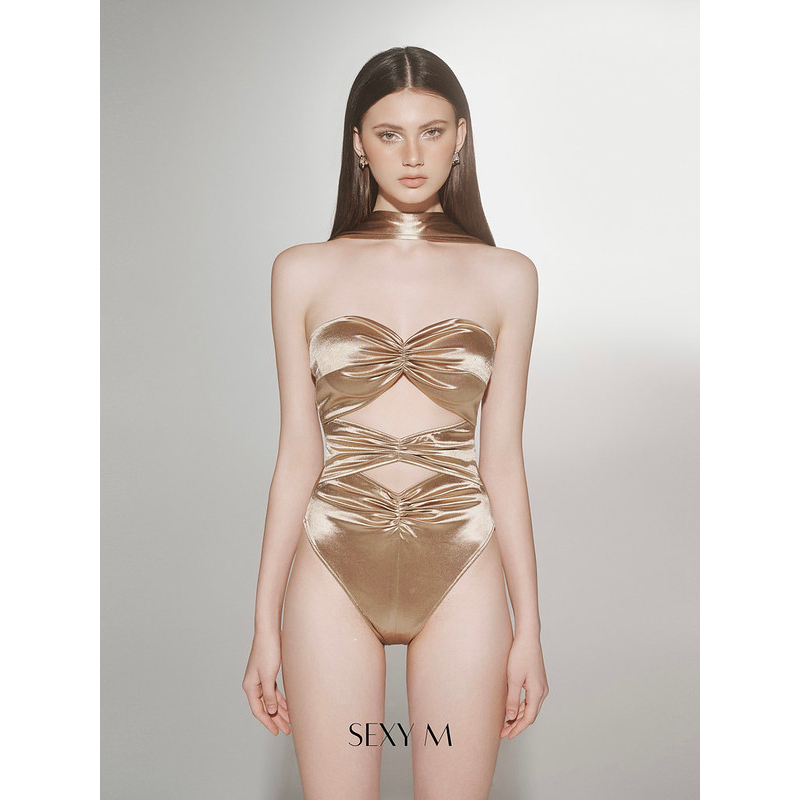 Bộ đồ bơi liền vắt cổ nhún chun B118 CROISSANT Sexy M | Shopee Việt Nam