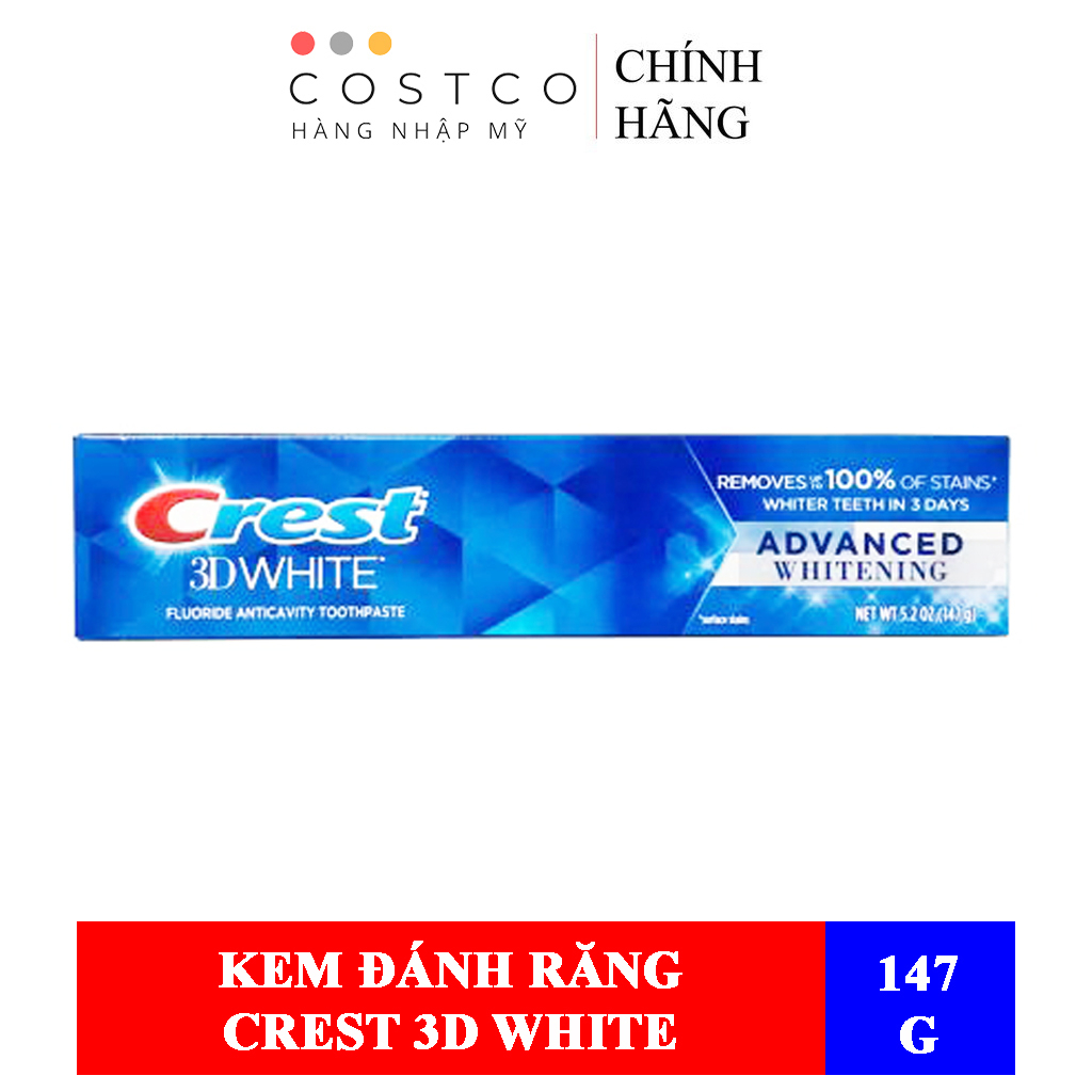 Kem Đánh Răng Crest 3d White Advanced Whitening (1 Tuýp/147g) | Shopee Việt Nam
