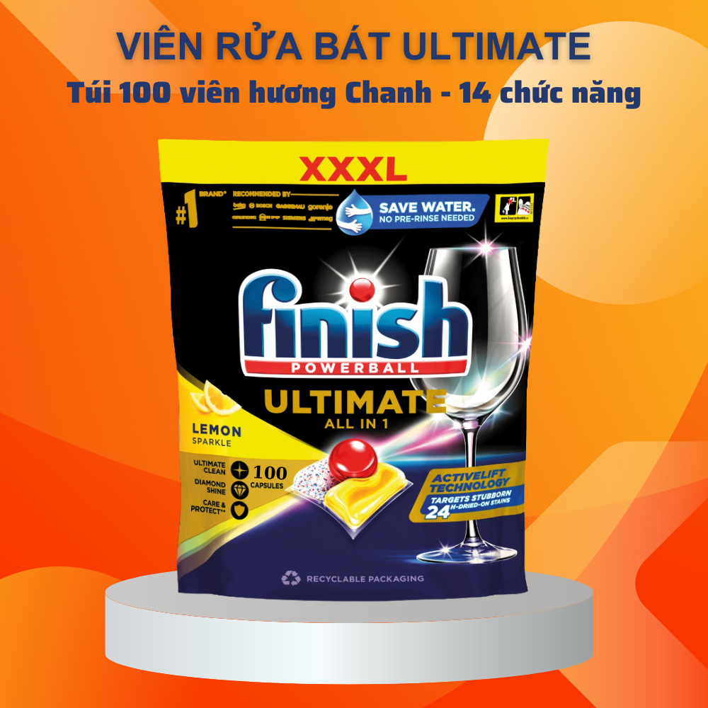 Viên rửa bát Finish Quantum Ultimate 100 85 viên hương chanh - Nhập ...