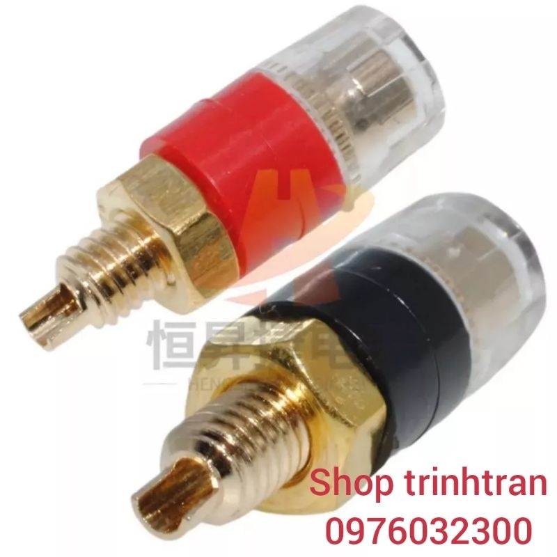 Jack ra loa Đồng 8mm đen/ đỏ, Cọc Loa Đơn Đồng Có Vỏ Bọc Nhựa tránh ...