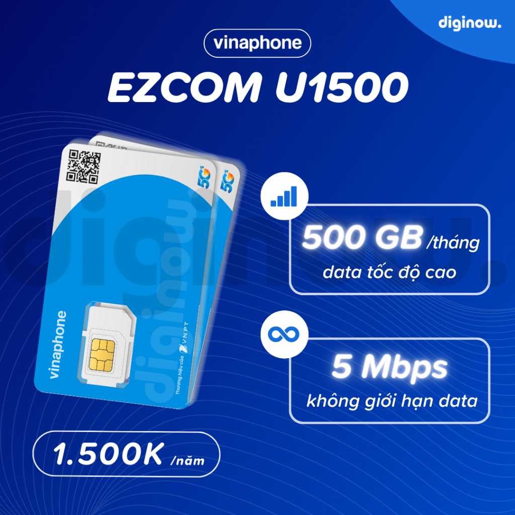 Sim Vinaphone EZCOM U1500 không giới hạn data - Trọn gói 12 tháng | Shopee Việt Nam