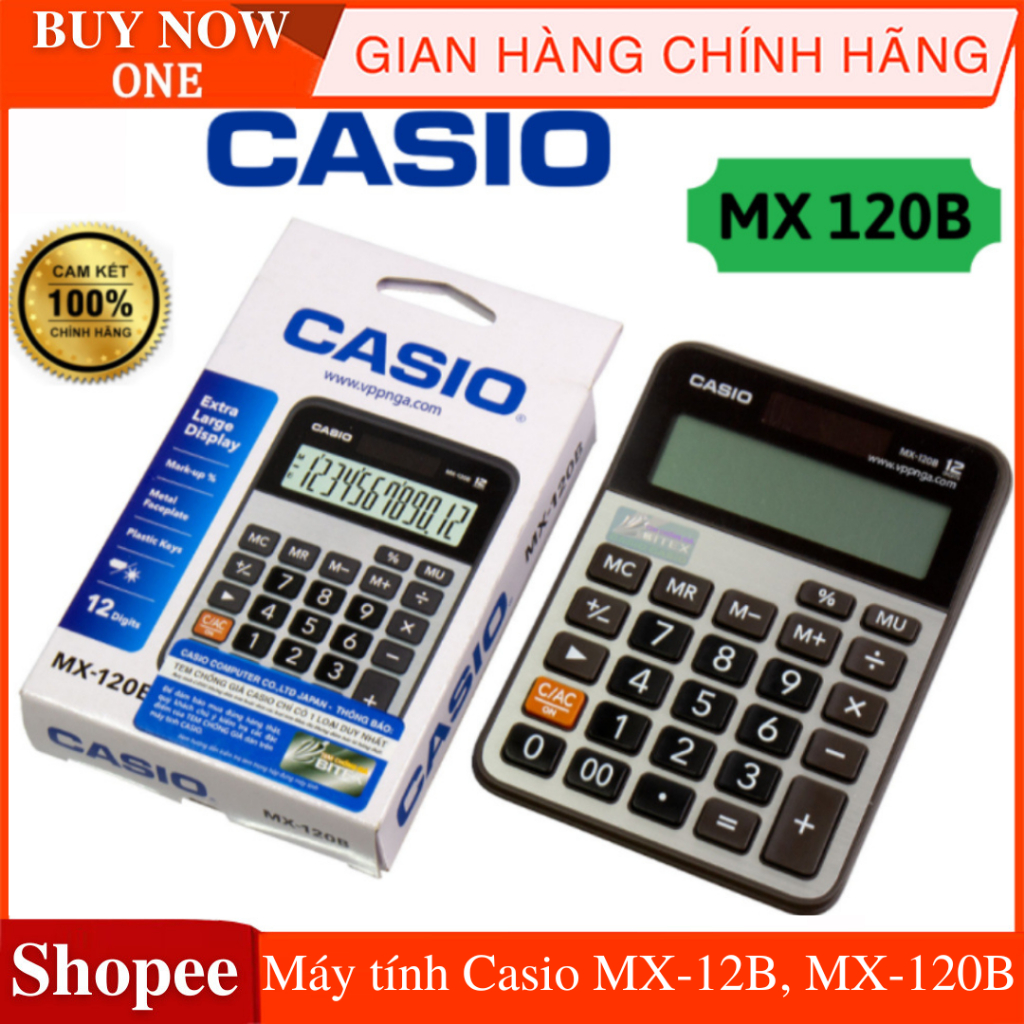 Máy tính Casio MX-12B, MX-120B, thiết kế nhỏ gọn tinh tế, chuyên dụng cho kế toán, hộ kinh doanh ...