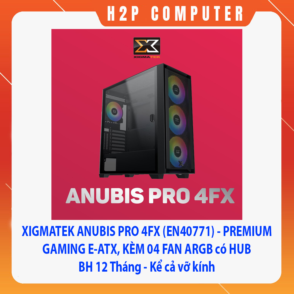 Vỏ Case XIGMATEK ANUBIS PRO 4FX (EN40771) - PREMIUM GAMING E-ATX, KÈM 04 FAN ARGB | Shopee Việt Nam