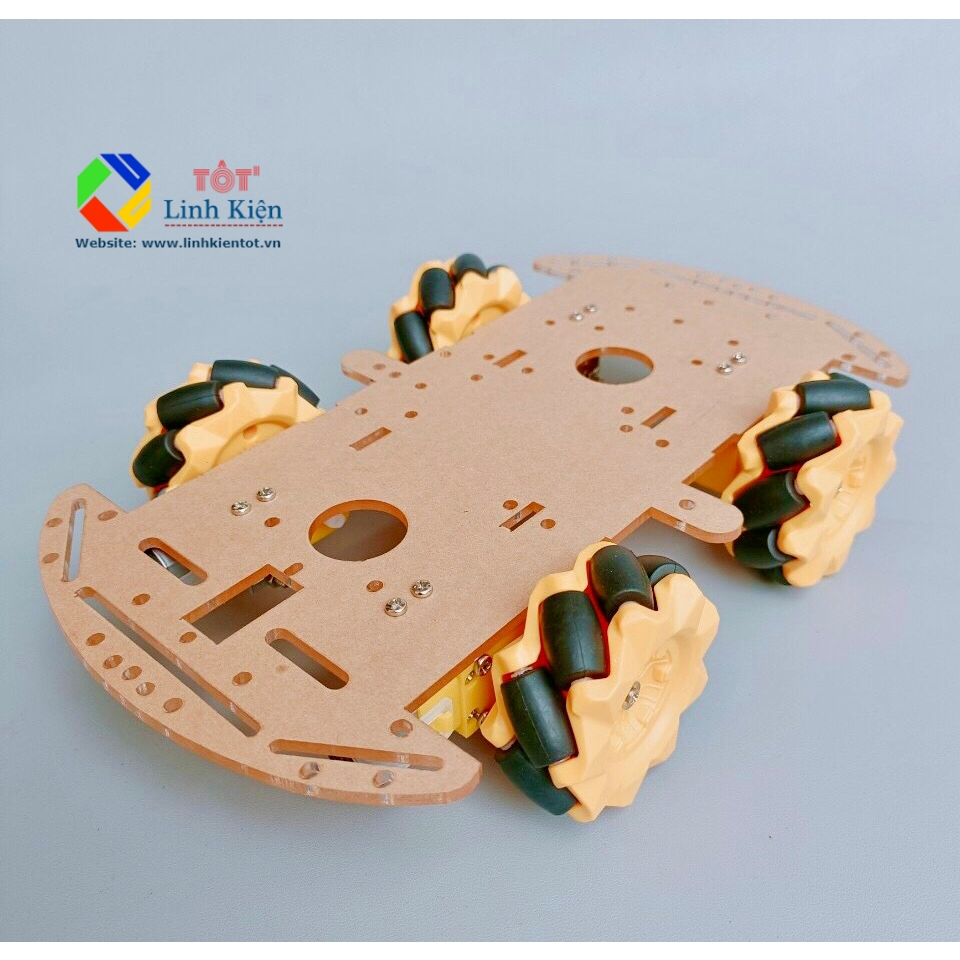 Bộ khung xe 4 bánh Mecanum 60/80mm 1 tầng khung mica đầy đủ - Xe STEM ...