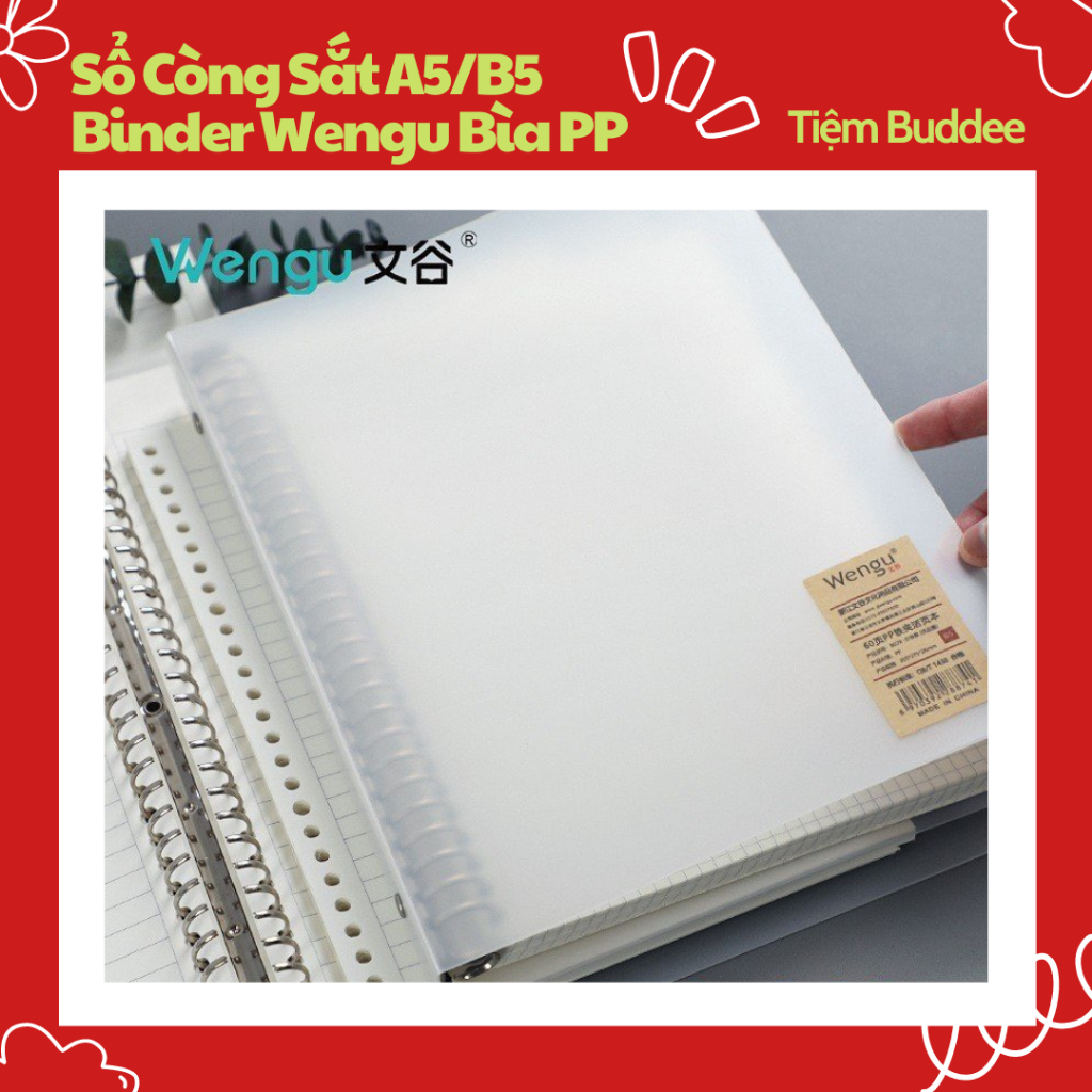 Sổ Còng Sắt Binder Wengu 120 Trang Size A5, B5 Phong Cách Nhật Bản, Bìa ...