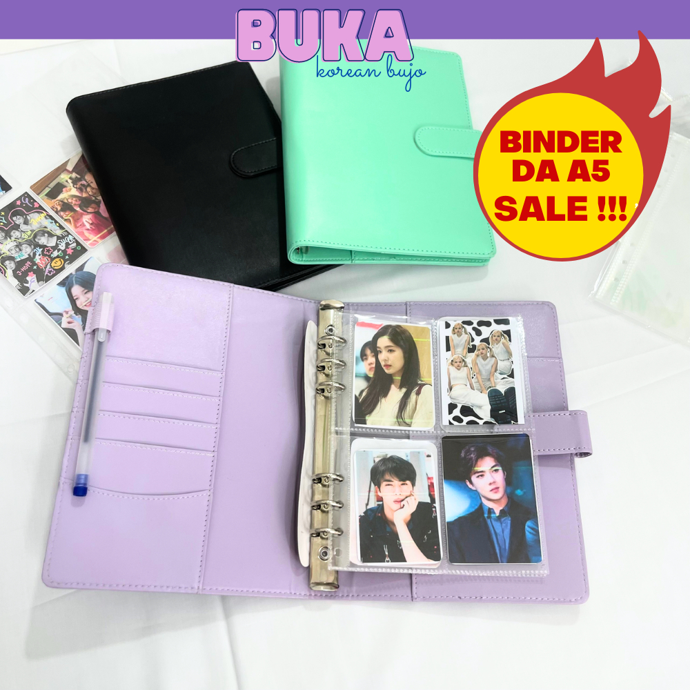 Binder da A5 Sheet chứa ảnh 30 tờ trong suốt vừa sổ còng A5 6 lỗ - lưu ...