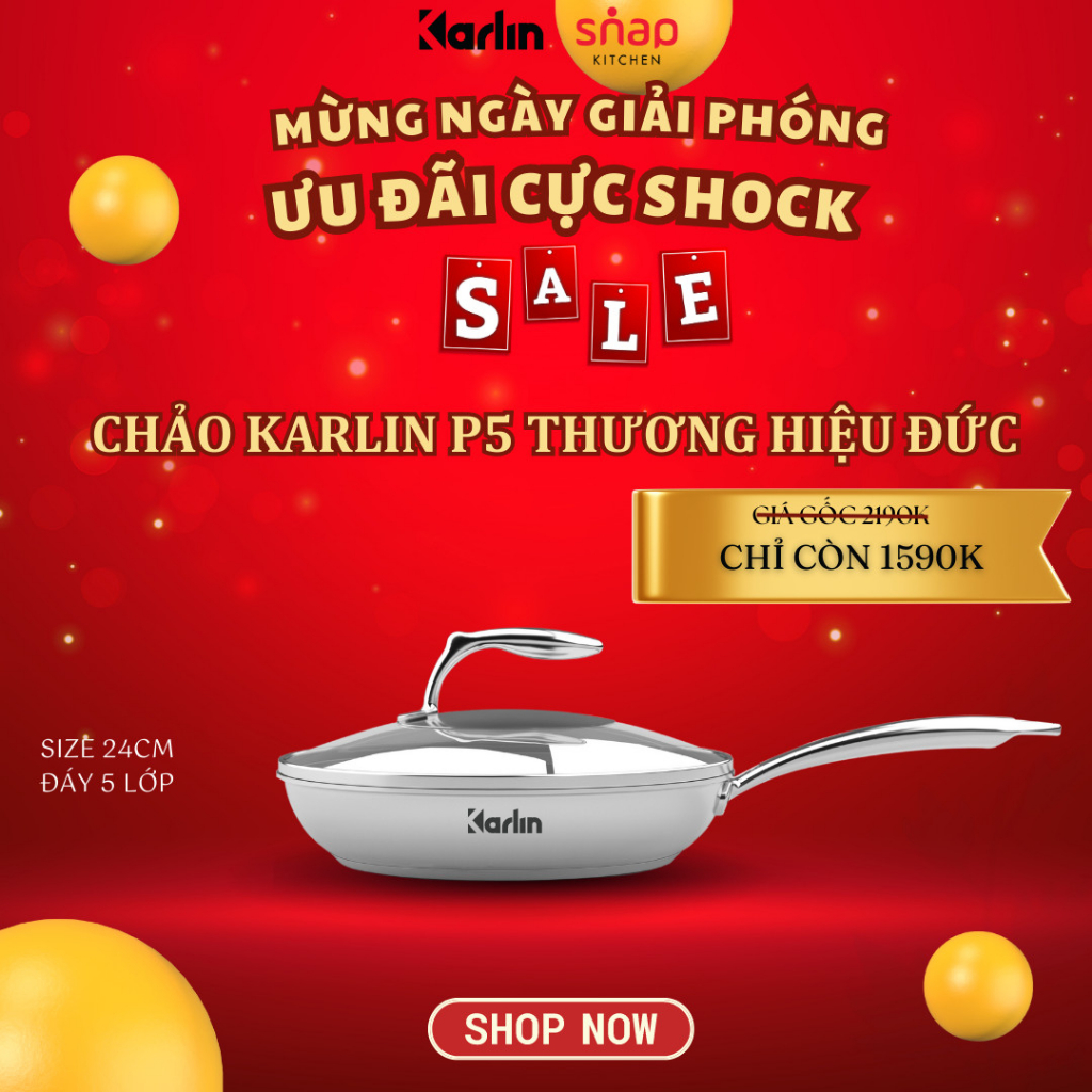 Chảo Inox KARLIN 5 đáy Chảo Karlin Thương Hiệu Đức P5 | Shopee Việt Nam
