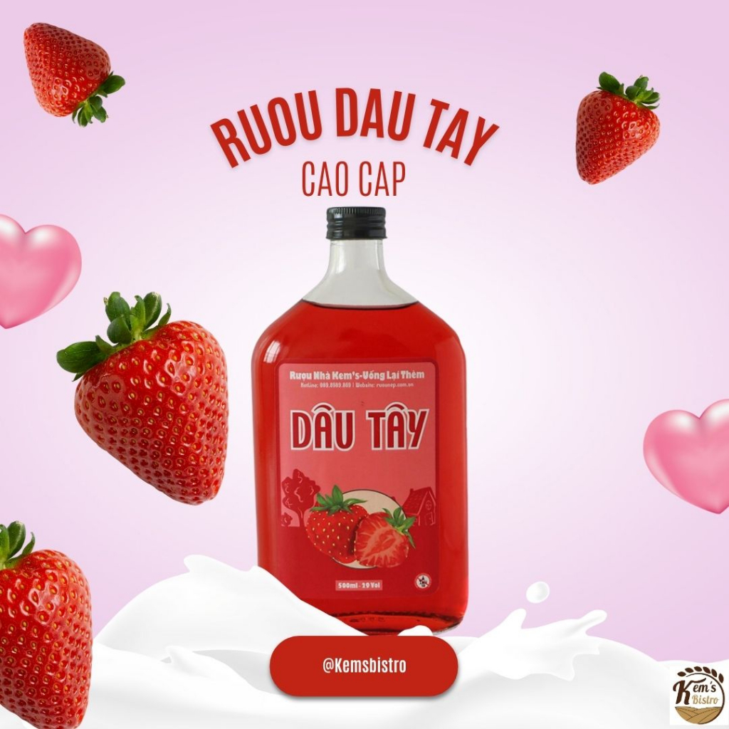 Ru0u Dâu Tây Lên Men Cao Cấp - KEM's Bistro | Shopee Việt Nam