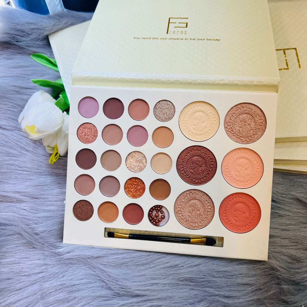 Bảng mắt 26 Ô Frank Color kèm cọ, Phấn mắt nội địa trung tone màu chuẩn ...
