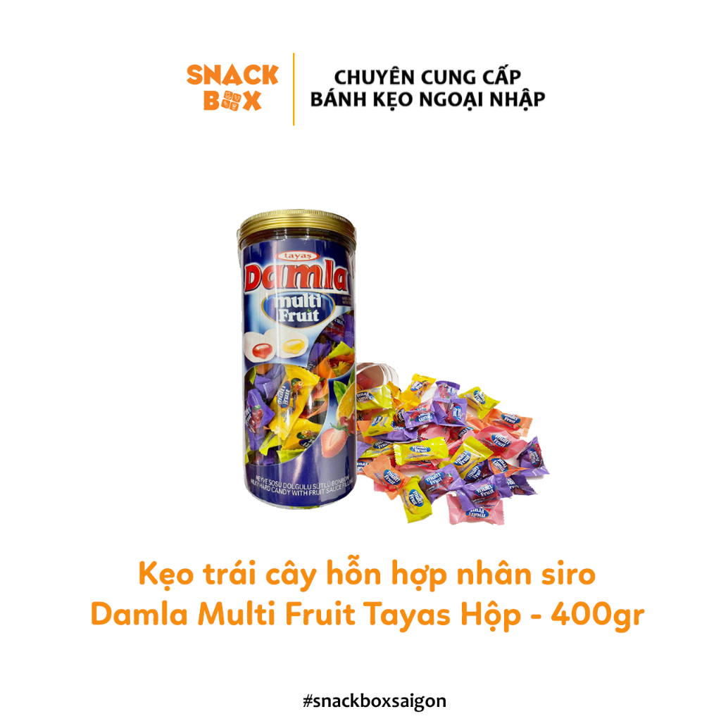 Kẹo Trái Cây Hỗn Hợp Nhân Siro Damla Multi Fruit Tayas Hũ 400gr - Thổ ...
