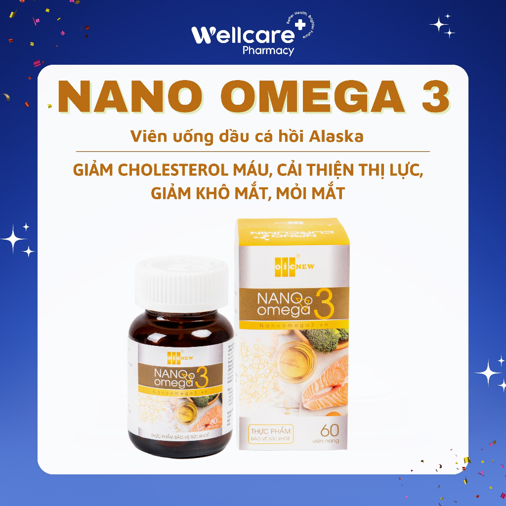 Viên uống dầu cá hồi ALASKA NANO OMEGA 3 [Chính hãng] - Giúp bổ mắt ...