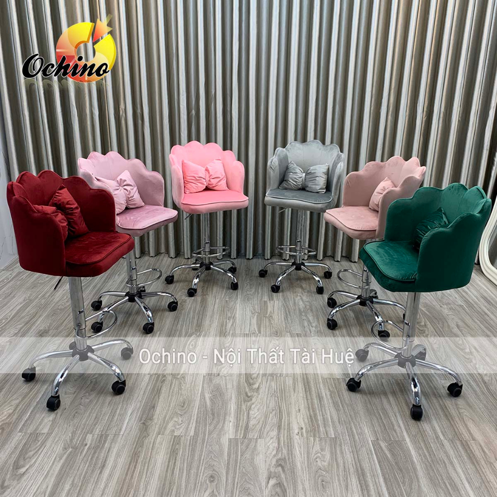 Ghế Quầy Bar Mẫu Vương Miện Có Bánh Xe Điều Chỉnh Độ Cao Từ 65-85Cm Và ...