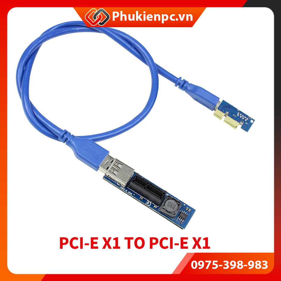 Dây cáp Riser PCIe 1X nối dài 60cm. Nối dài khe PCI-e 1X Mainboard cho ...