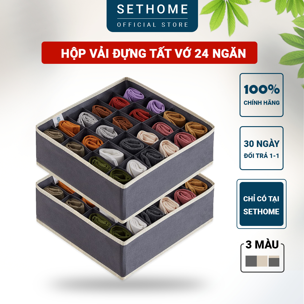 Khay đựng tất vớ SETHOME hộp đựng bít tất đồ lót cà vạt áo bra | Shopee Việt Nam