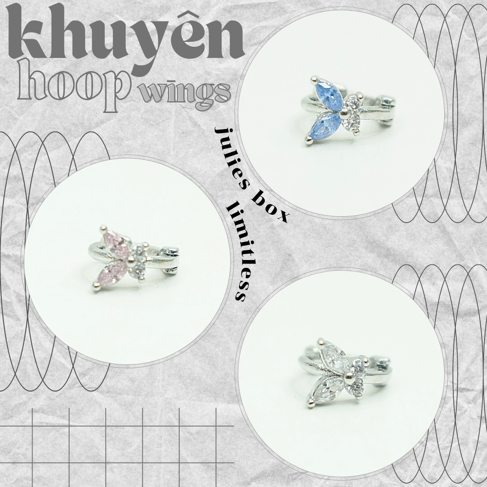 [1 Chiếc] [BẤM] Khuyên Tai Xỏ Nam Nữ Hoop Wings Helix Upper Lobe Unisex ...
