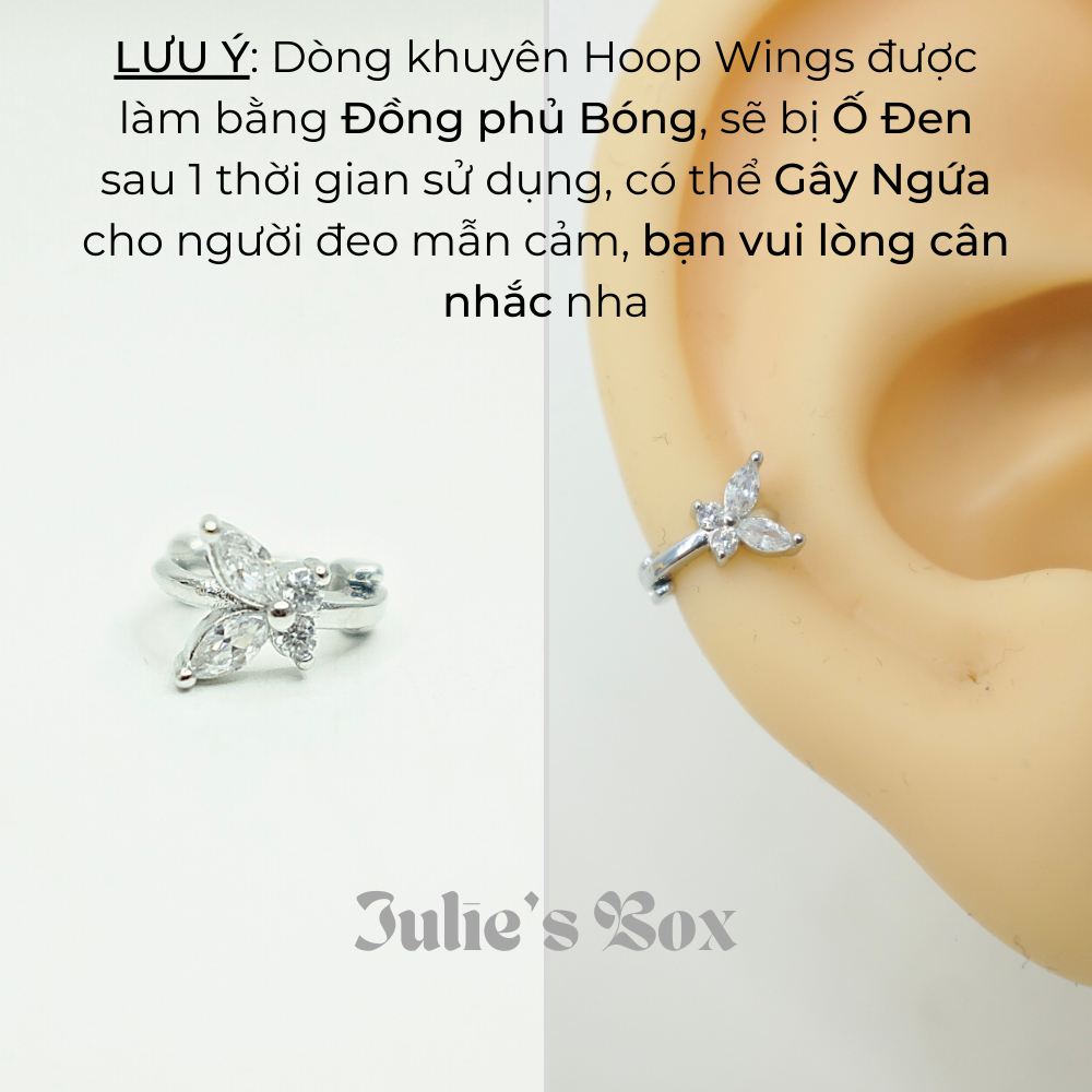 [1 Chiếc] Khuyên Tai Xỏ Nam Nữ Hoop Wings Helix Upper Lobe Unisex Không ...
